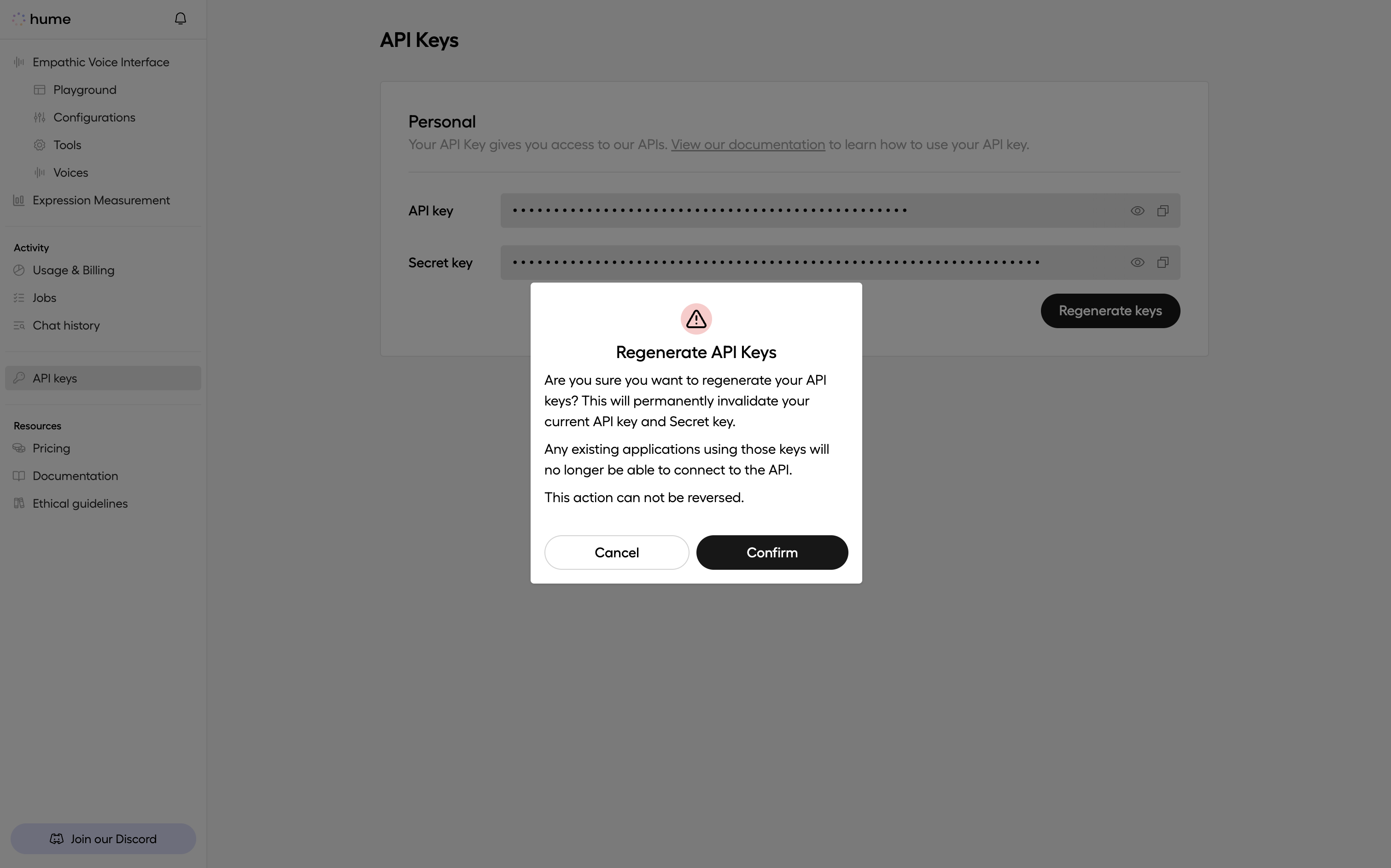 Getting your API keys | Hume API