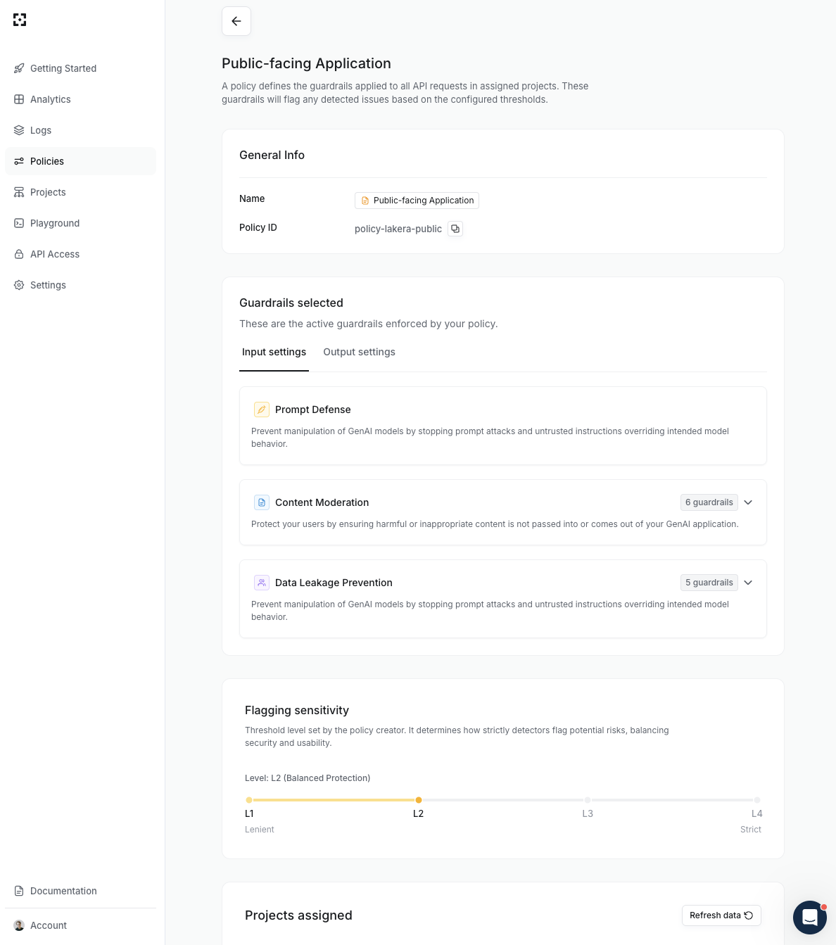 Configuring policies in SaaS Guard | Lakera API documentation