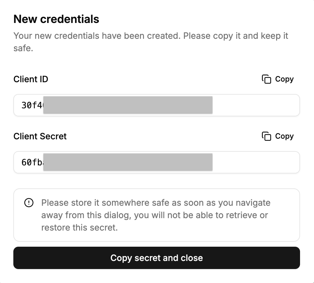 Step 1: Get your credentials | Monite Documentation