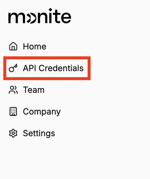 Step 1: Get your credentials | Monite Documentation
